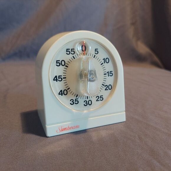 Kitchen | Vintage Sunbeam Mechanical Kitchen Timer Plastic White Analog ...